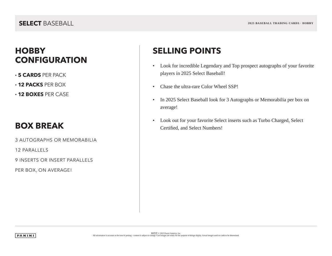 PRE-ORDER 2025 Panini Select Baseball Hobby Box – Mojobreak Shop